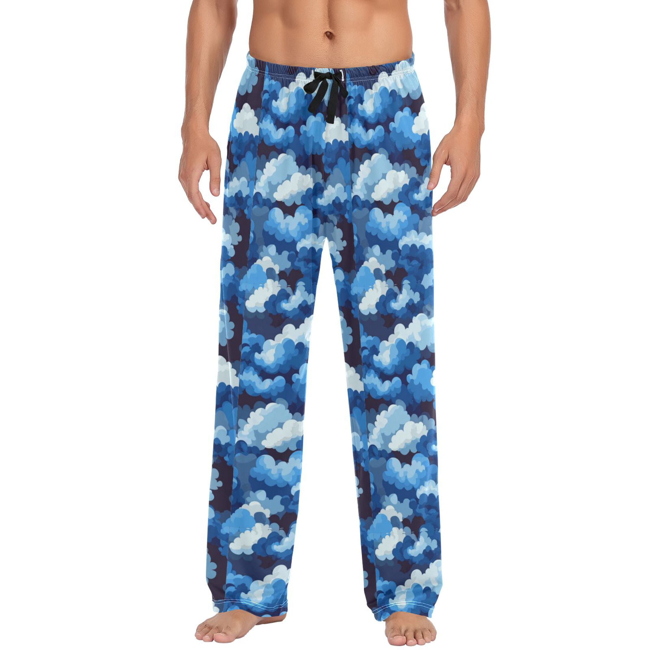 Cascading Blue Clouds Mens Pajama Pant Sleep and Lounge Bottons with ...
