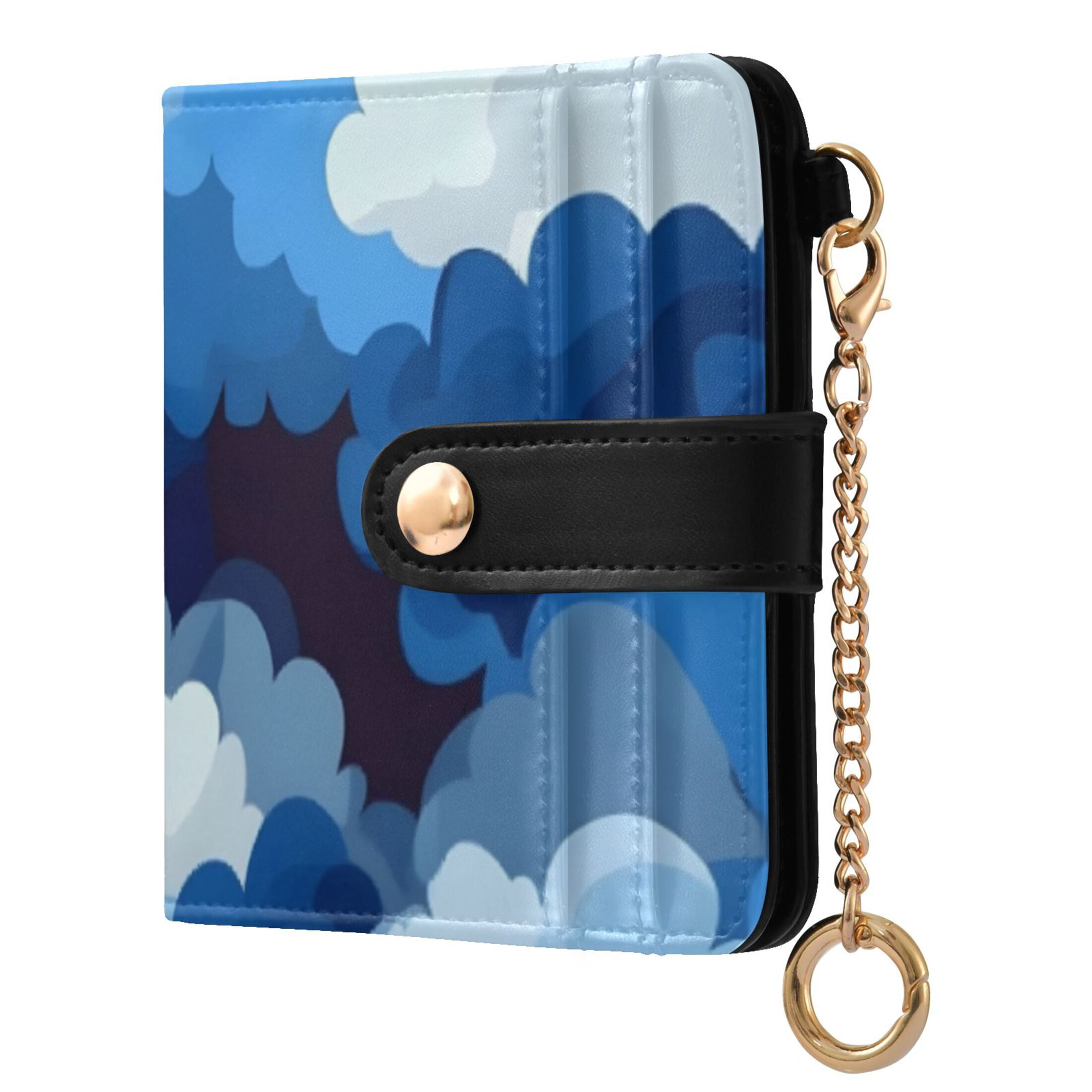 Cascading Blue Clouds Women's Wallet PU Leather Card Cases RFID ...