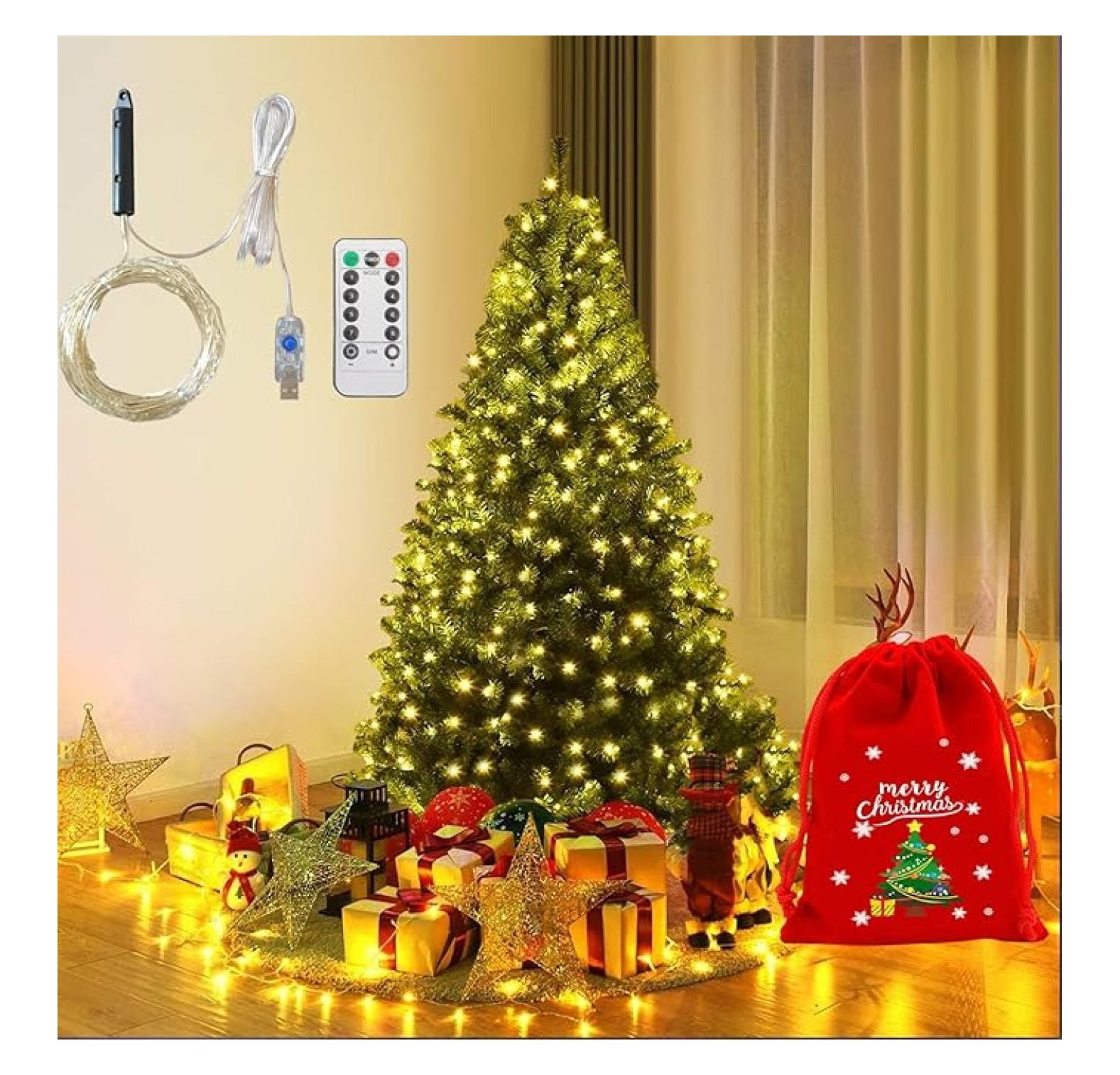 Cascading Christmas Lights, 12ft 800 LED Twinkle String Lights for ...