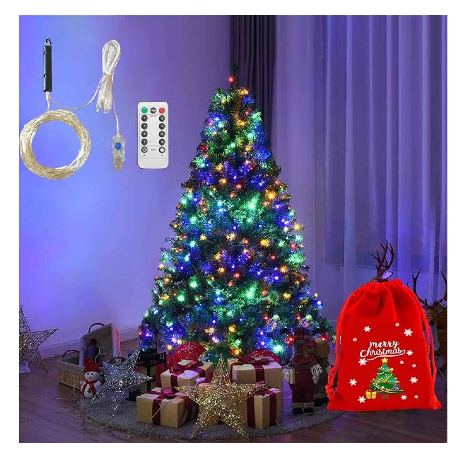 Cascading Christmas Tree Lights, 400 LED Twinkle String Lights, 9.84ft ...