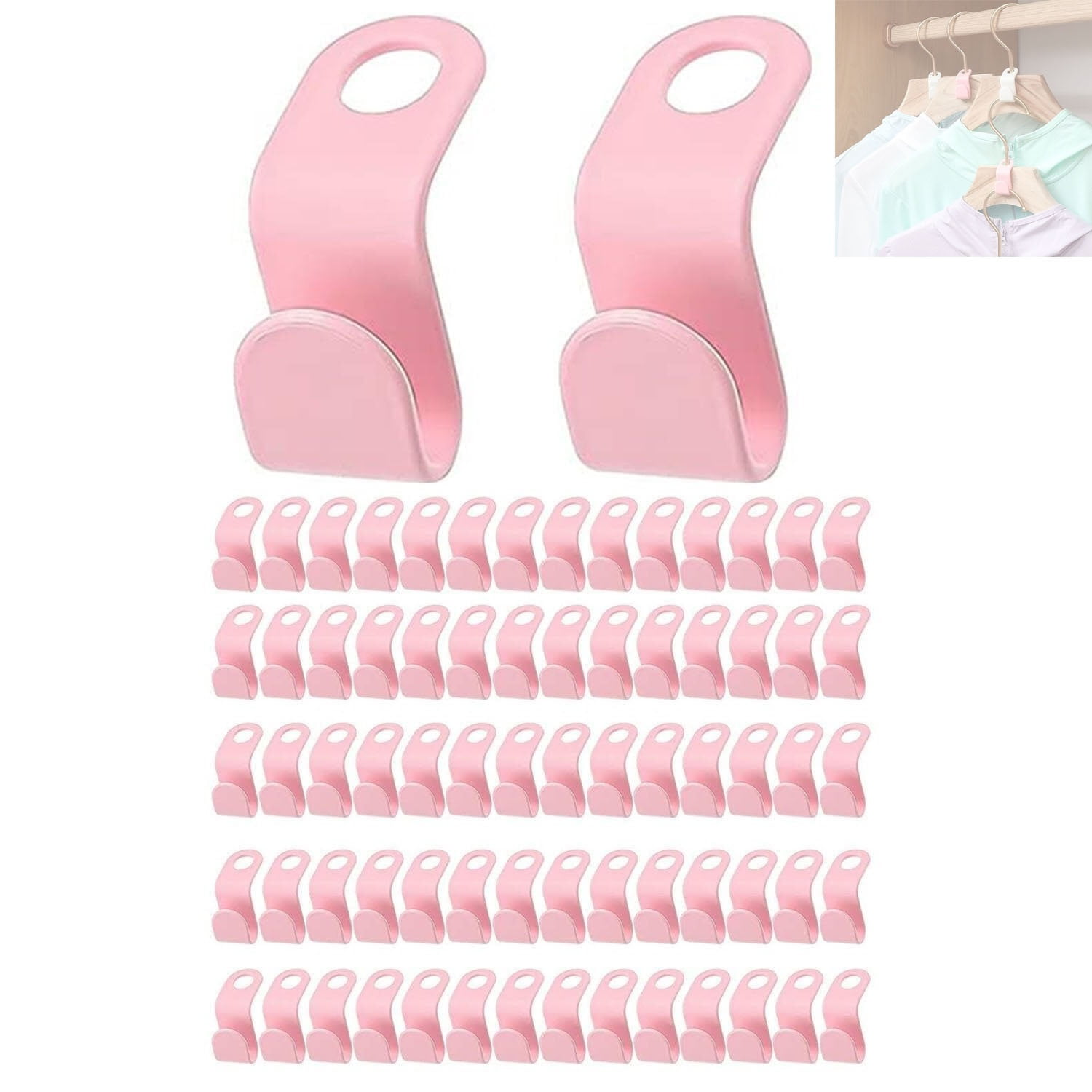 Cascading Hanger Extender Clips 50/100/200pcs Space-Saving Closet ...