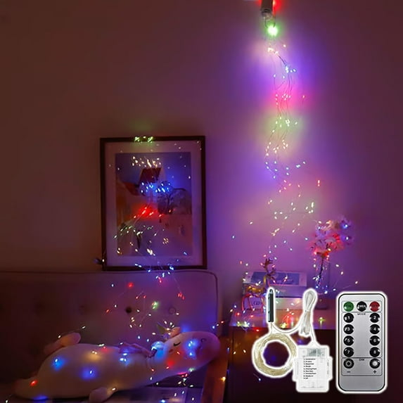 Cascading Twinkle Lights for Christmas Tree, Cascading Lights, 8 Modes ...