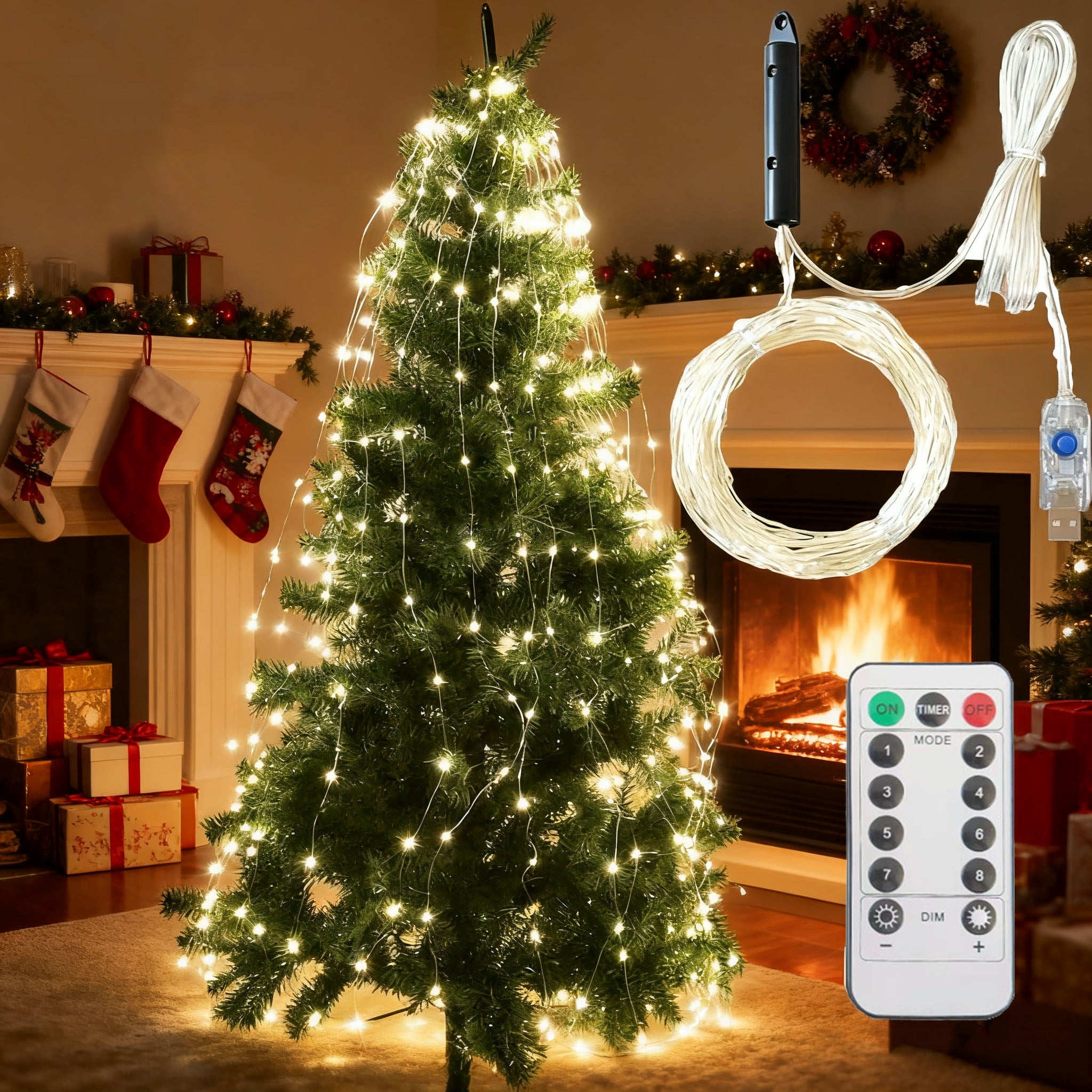 Cascading Twinkle Lights for Christmas Tree, Christmas Tree Waterfall ...