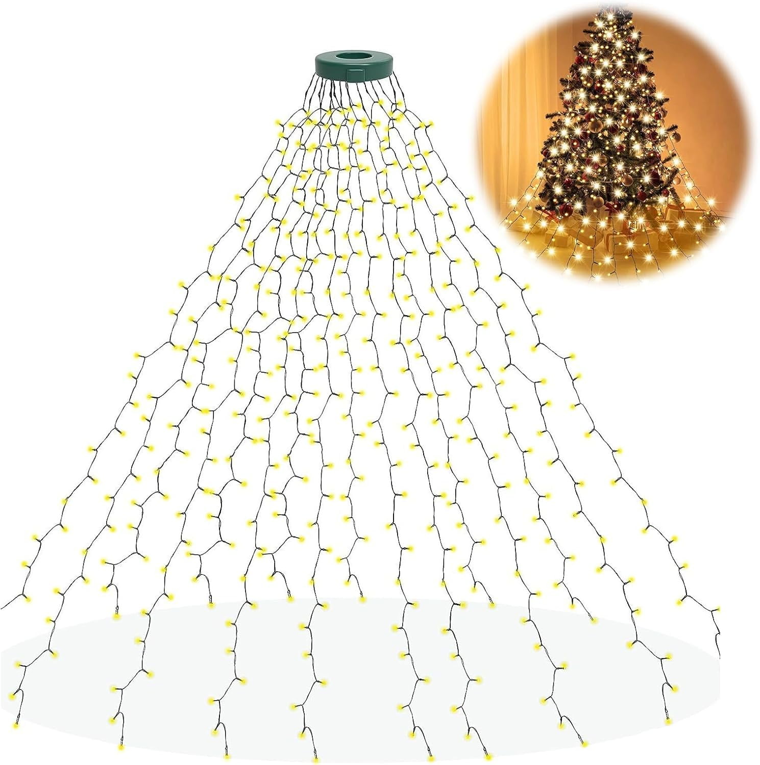 Cascading Twinkle Lights for Christmas Tree, Twinkle Christmas Tree Waterfall Fairy Lights, with ...