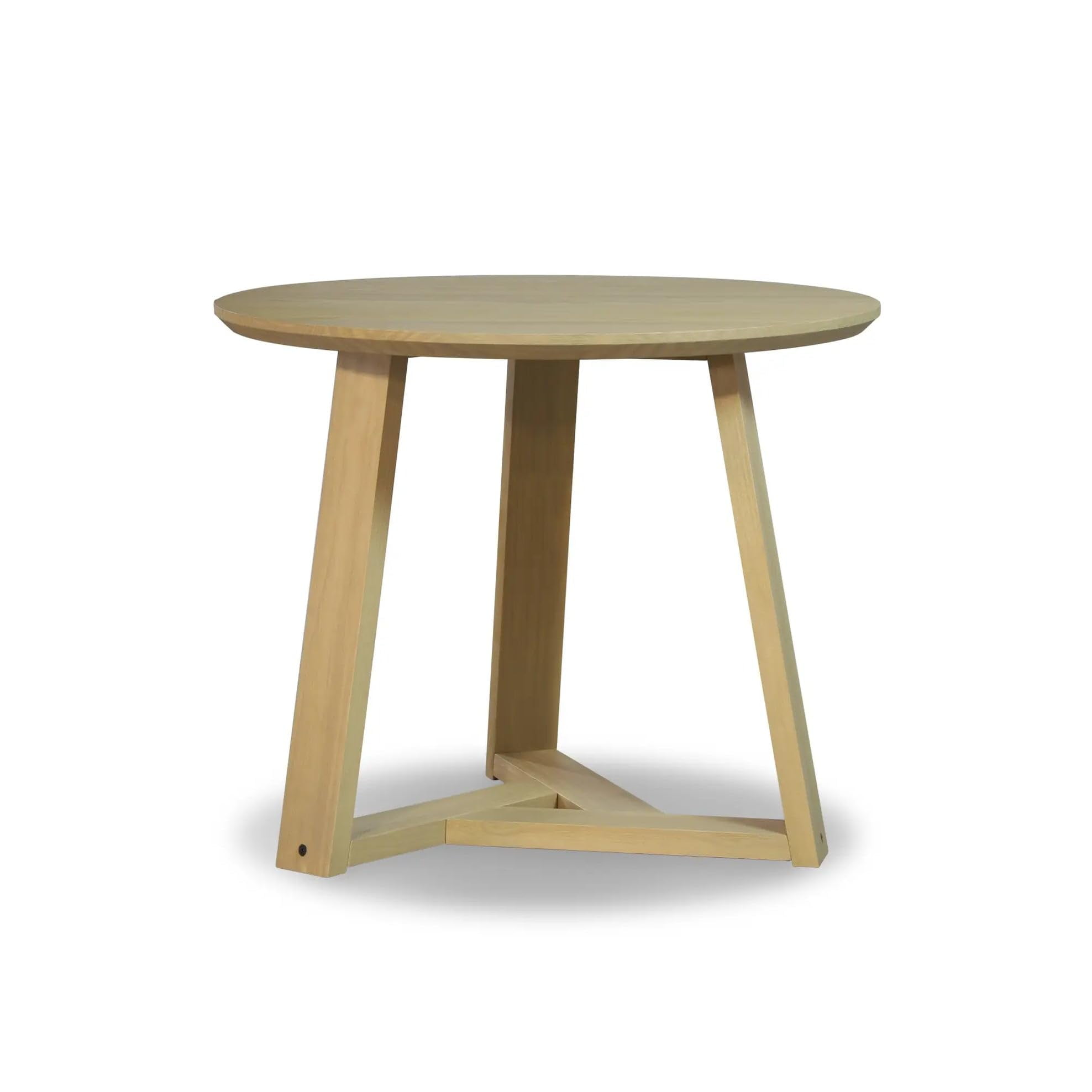 Grain Wood Furniture Cascais 36" Round Table with Japandi Base, Solid ...