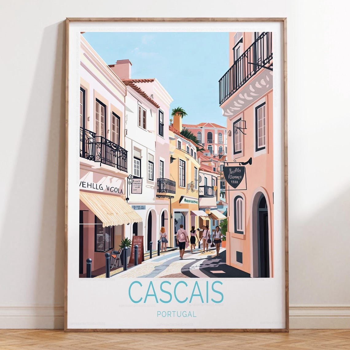 Cascais Portugal Travel Poster, Cascais Wall Art Print, Portugal Travel ...