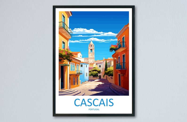 Cascais Travel Print Wall Art - Beautiful Portugal Wall Art Décor for ...