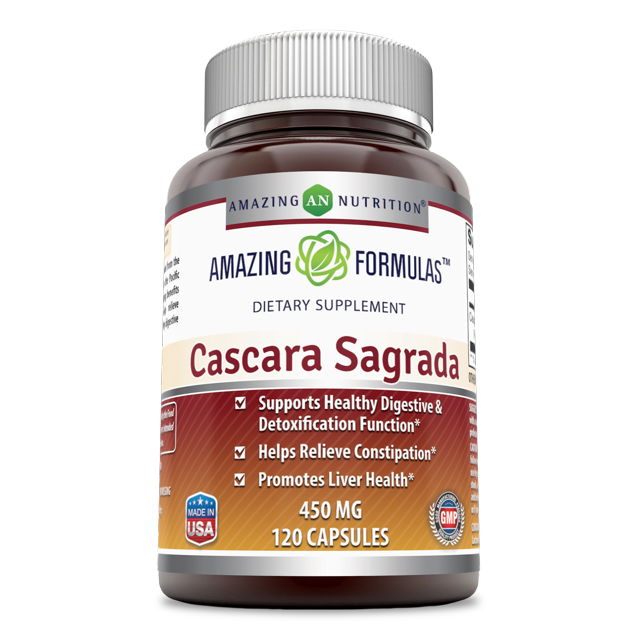 Amazing Formulas Cascara Sagrada 450 Mg 120 Capsules Supplement | Non ...