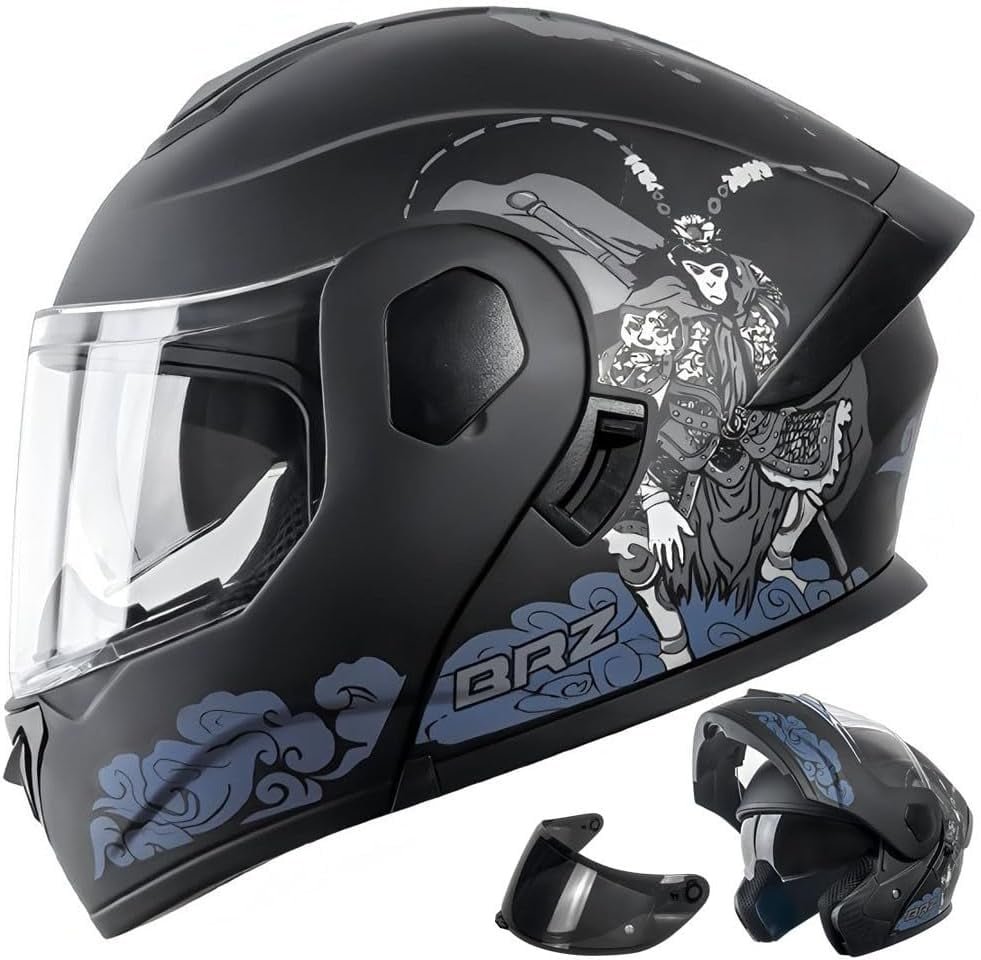 Casco Modular Moto Integral para Hombres y Mujeres, con Doble Visera ...