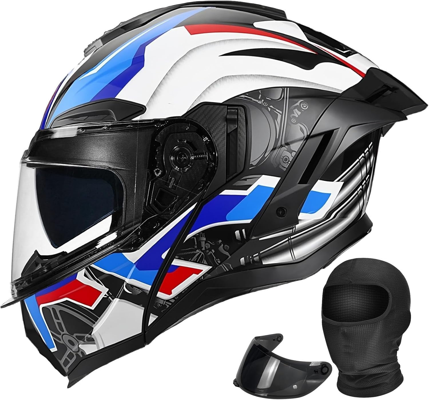 Casco Modular Moto con Doble Visera Solar, Ventilación Múltiple, Forro ...