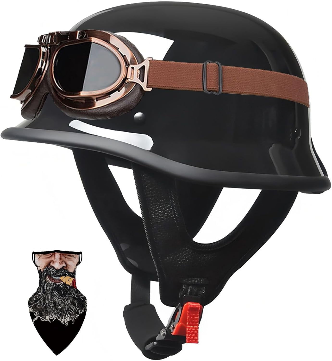 Casco Moto Jet Medio Retro Ultraligero 650g - ABS/EPS con Certificación ...