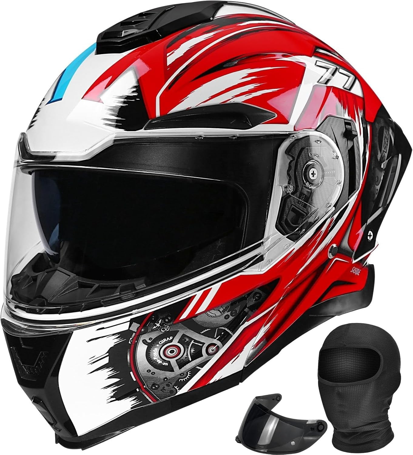 Casco Moto Modular, Doble Visera Solar Antivaho y 190° Visión ...
