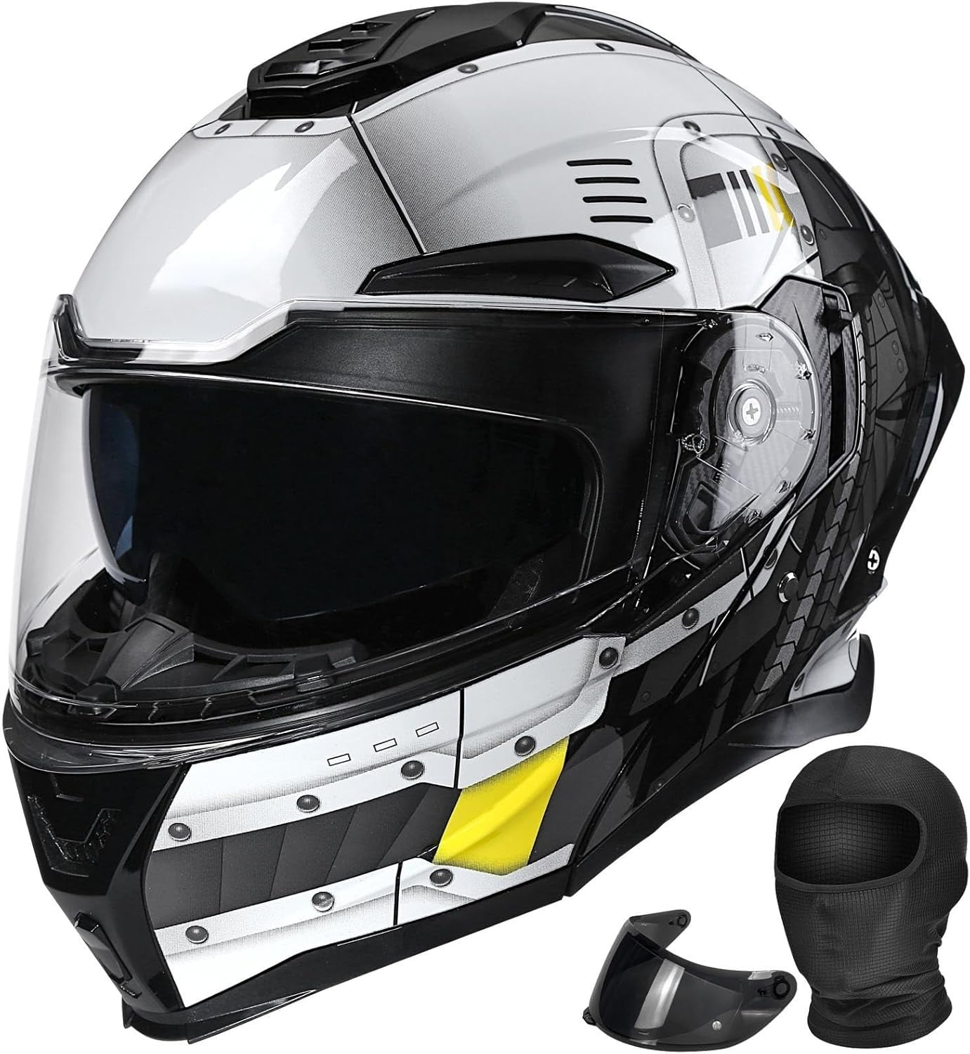 Casco Moto Modular, Doble Visera Solar Antivaho y 190° Visión ...