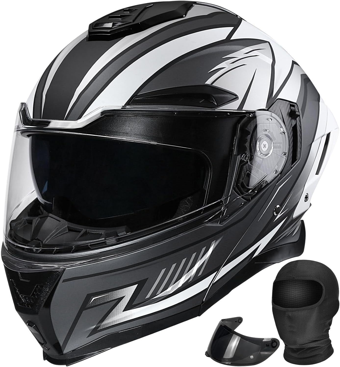 Casco Moto Modular, Doble Visera Solar Antivaho y 190° Visión ...