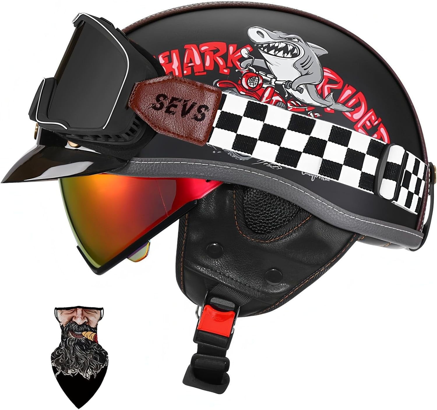 Casco Moto Retro Jet Vintage Semi Cubierto para Hombres y Mujeres, ABS ...