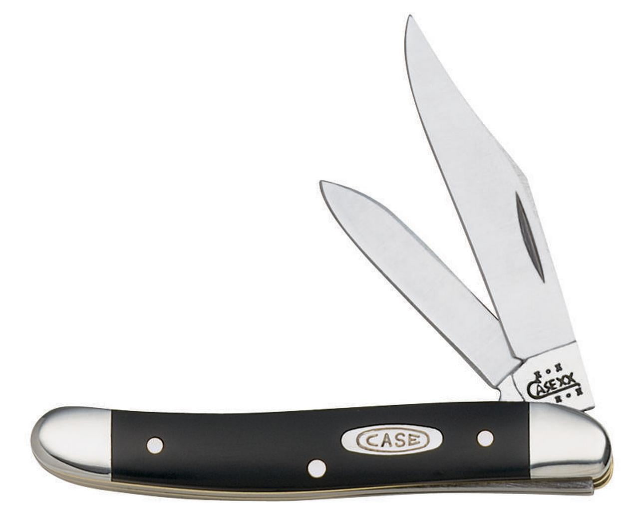 Case Pocket Knife, 2 Blade, Tru-Sharp Steel, Black Handle, 00220 ...