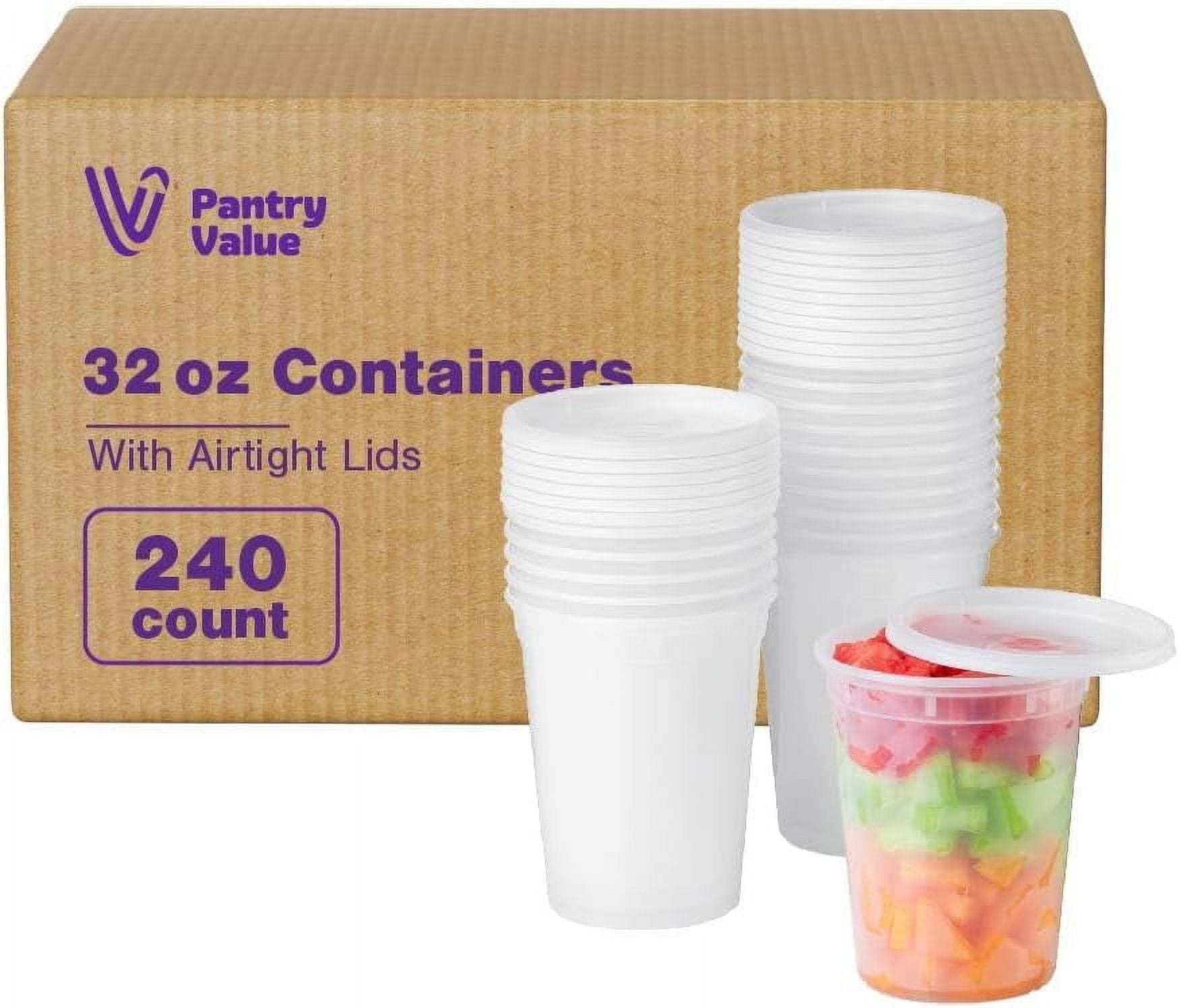 [Case of 240 32 oz. Plastic Food Storage Deli Containers with Lids ...