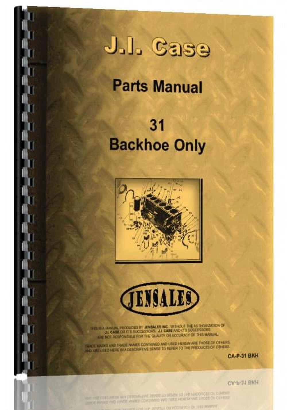 Case 31 Backhoe Attachment Parts Manual - Walmart.com