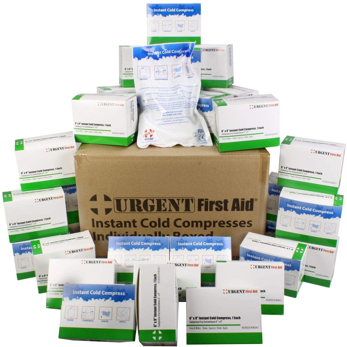 Case of 32 Individually Boxed Large Instant Cold Packs, 6" x 9 ...