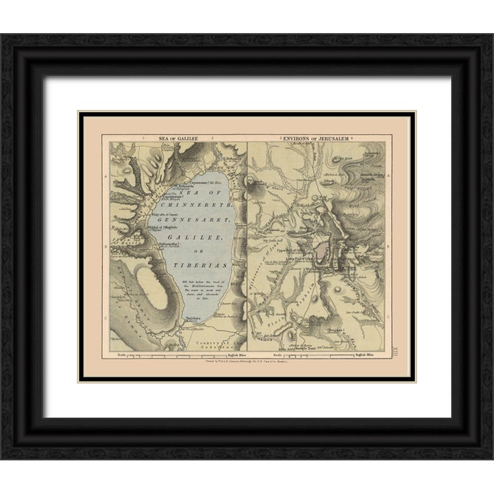 Case 32x26 Black Ornate Wood Framed with Double Matting Museum Art ...