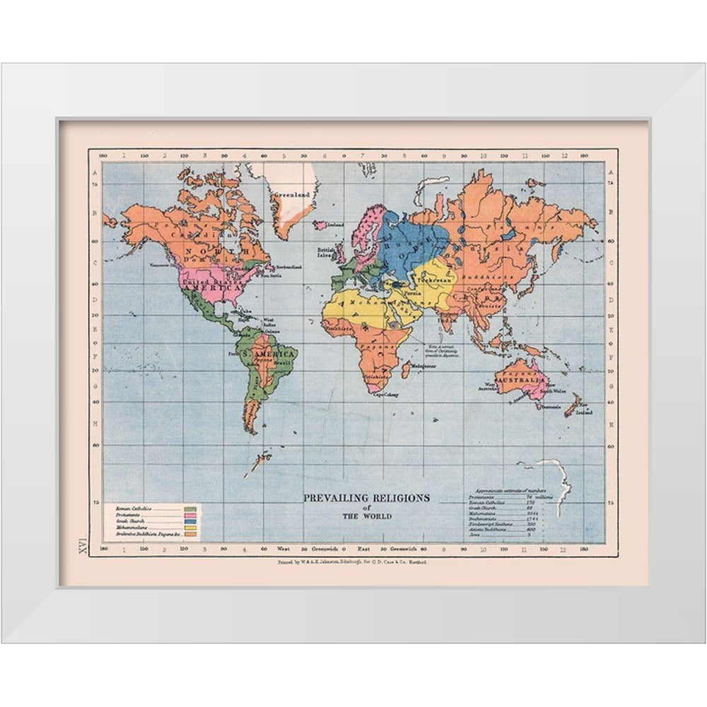 Case 32x26 White Modern Wood Framed Museum Art Print Titled - World ...