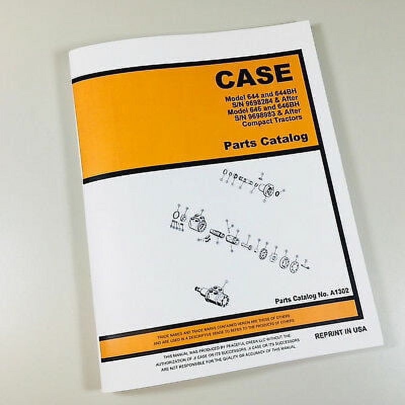 Case 646 646Bh Backhoe Compact Tractor Parts Manual Catalog S/N 9698983 ...