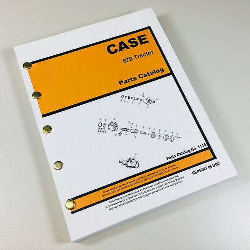 Case 870 Tractor Parts Manual Assembly Catalog Exploded Views Numbers ...