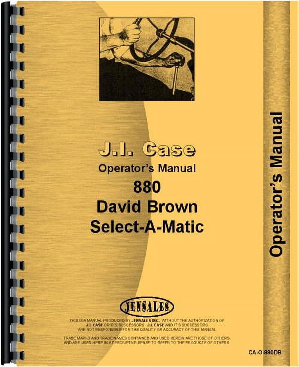 Case 880 Tractor Operators Manual - Walmart.com