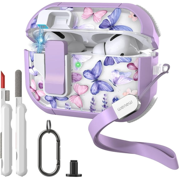 Case for AirPods Pro & Pro 2 Case Cover Secure Lock Automatic Snap ...