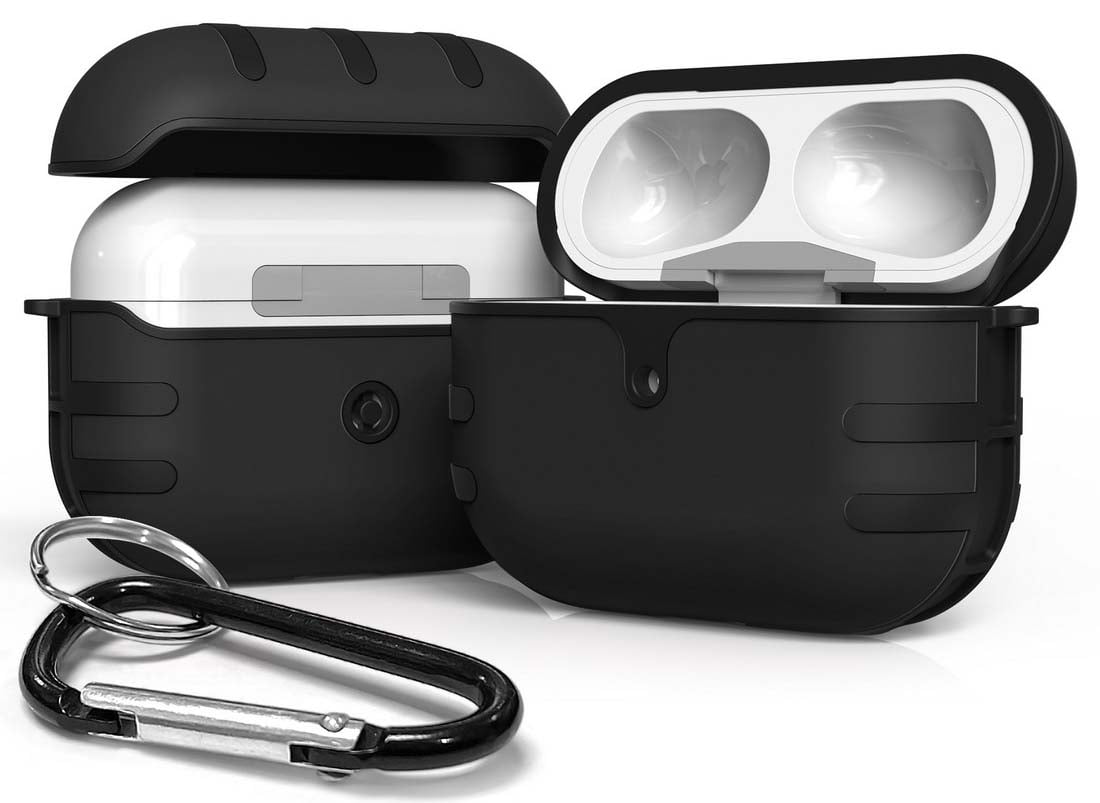 Case for Airpods Pro, Black Duo-Shield Rugged Hybrid Cover ...