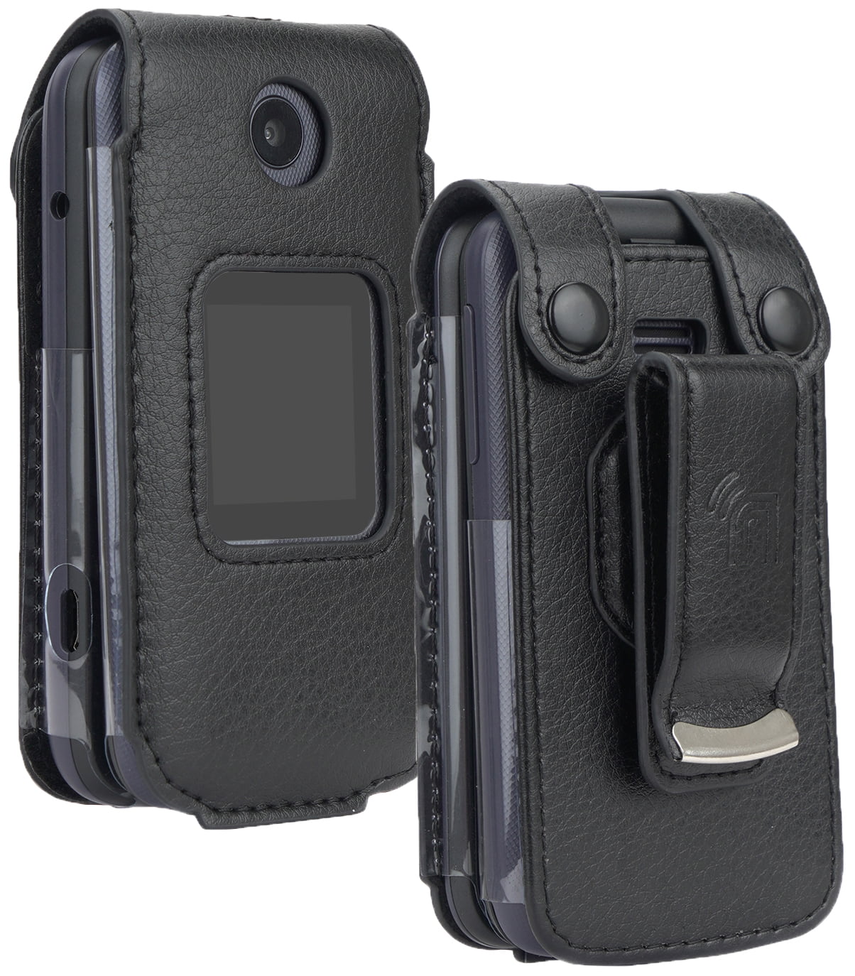 Nakedcellphone Case for Alcatel Go Flip 4, TCL Flip Pro, Black Vegan ...