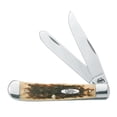W.R. Case & Sons Cutlery Amber Bone CV Trapper Pocket Knife, Folding ...