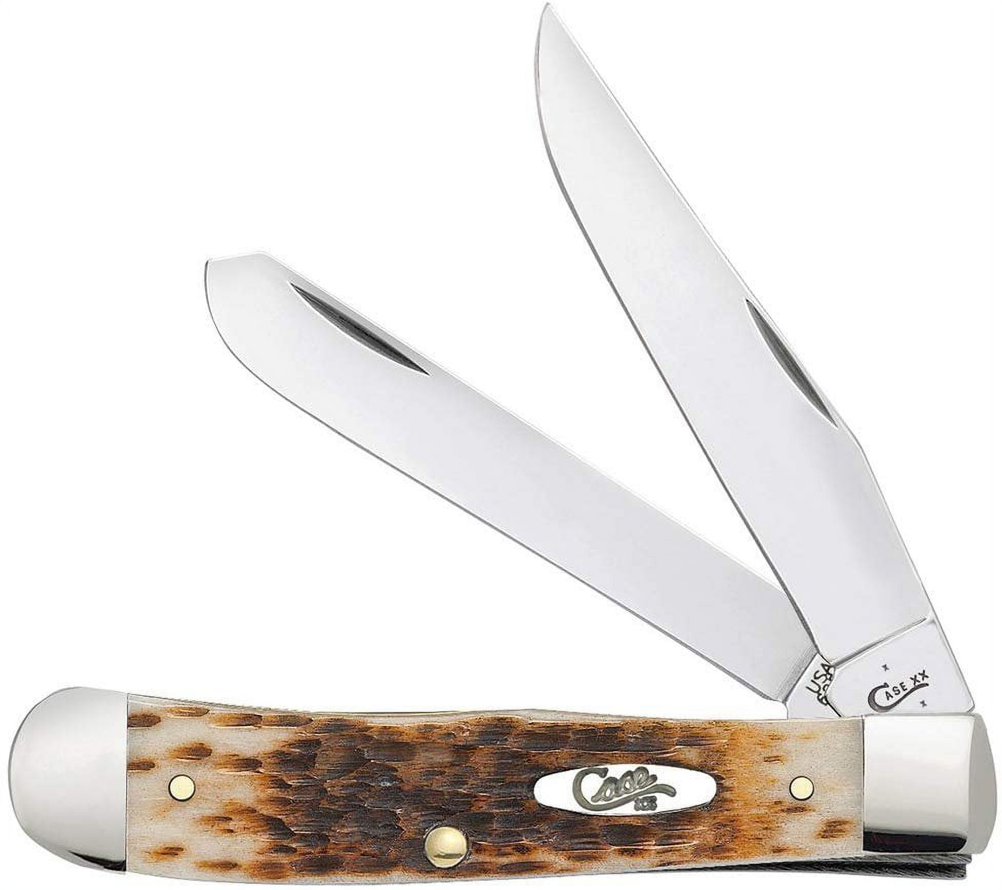 W.R. Case & Sons Cutlery Amber Bone CV Trapper Pocket Knife, Folding ...