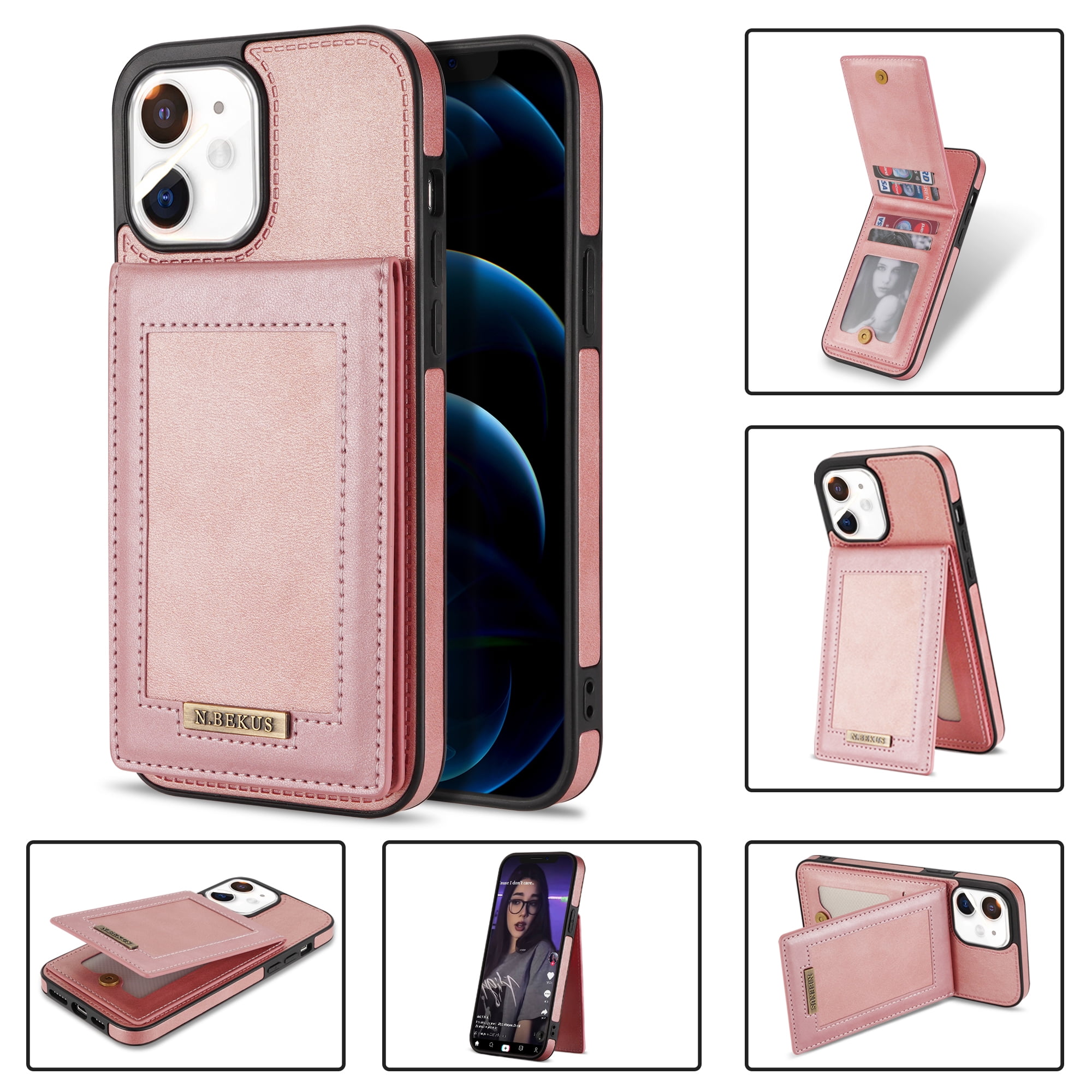 Case for Apple iPhone 12, Premium PU Leather with Credit Card Holder ...