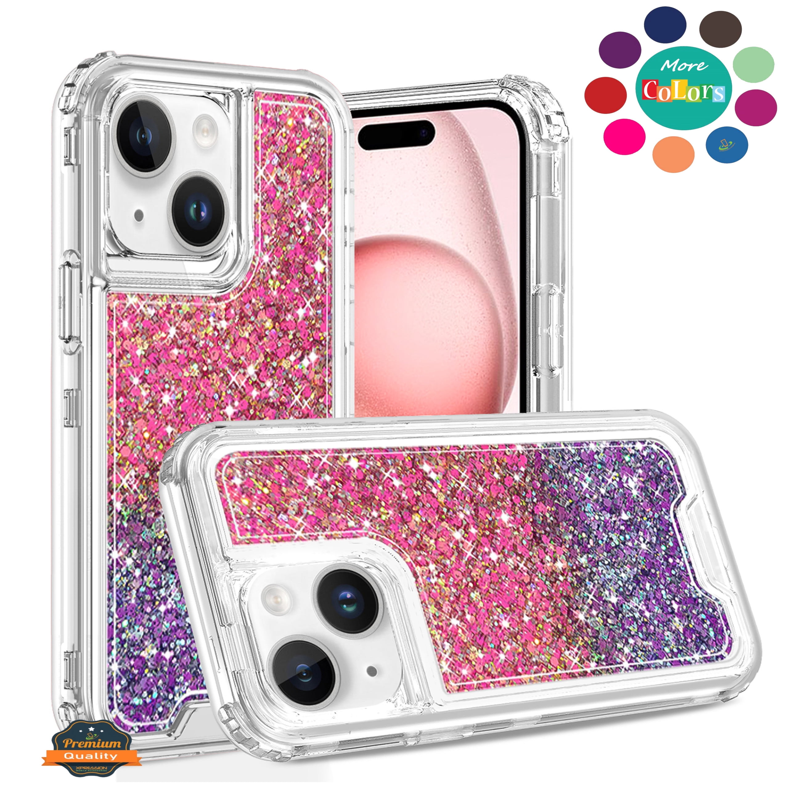 Case for Apple iPhone 17E /16E Epoxy Bling Glitter Sparkly 3-in-1 ...