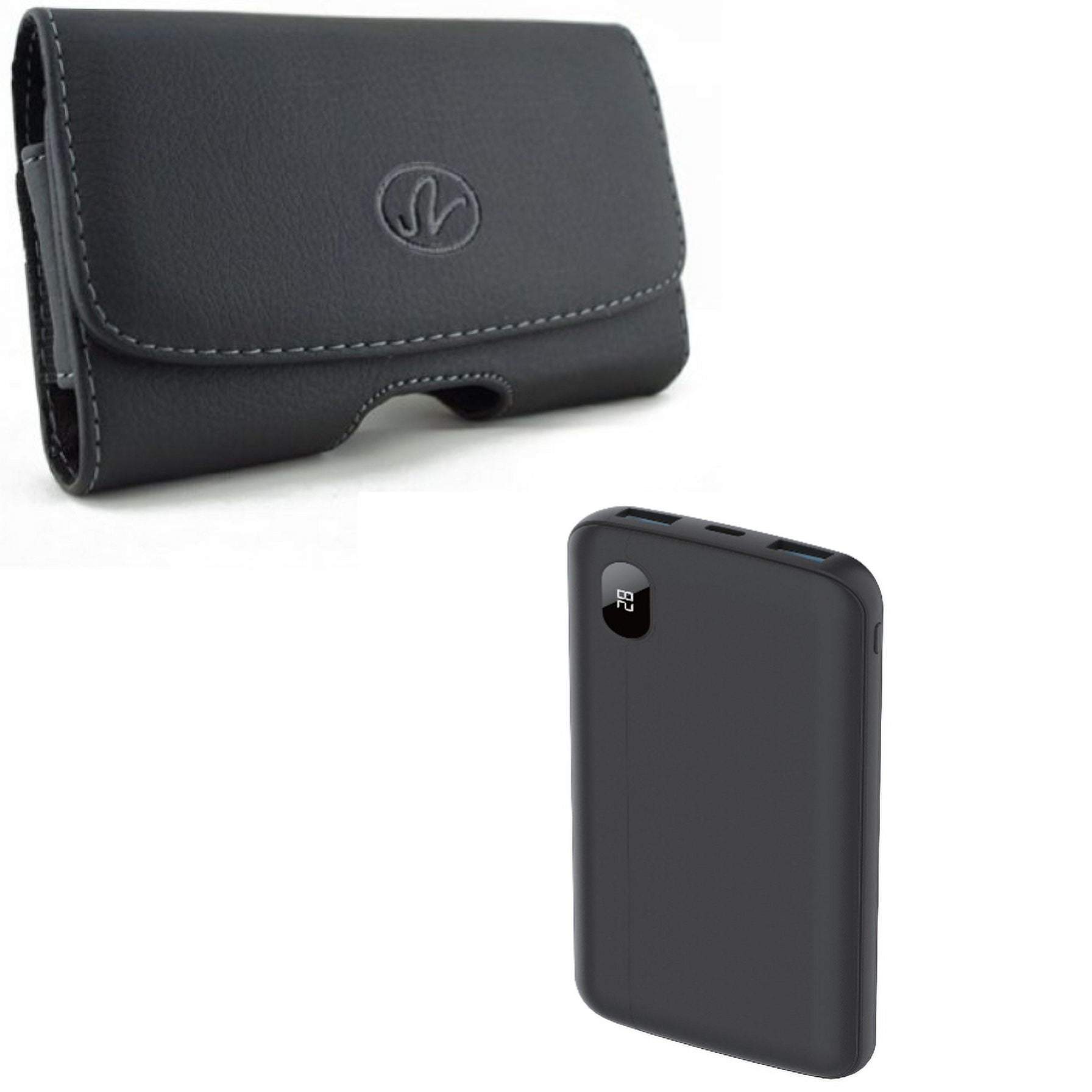 Case Belt Clip & 10000mAh Power Bank for iPhone 15 Pro Max - Leather ...