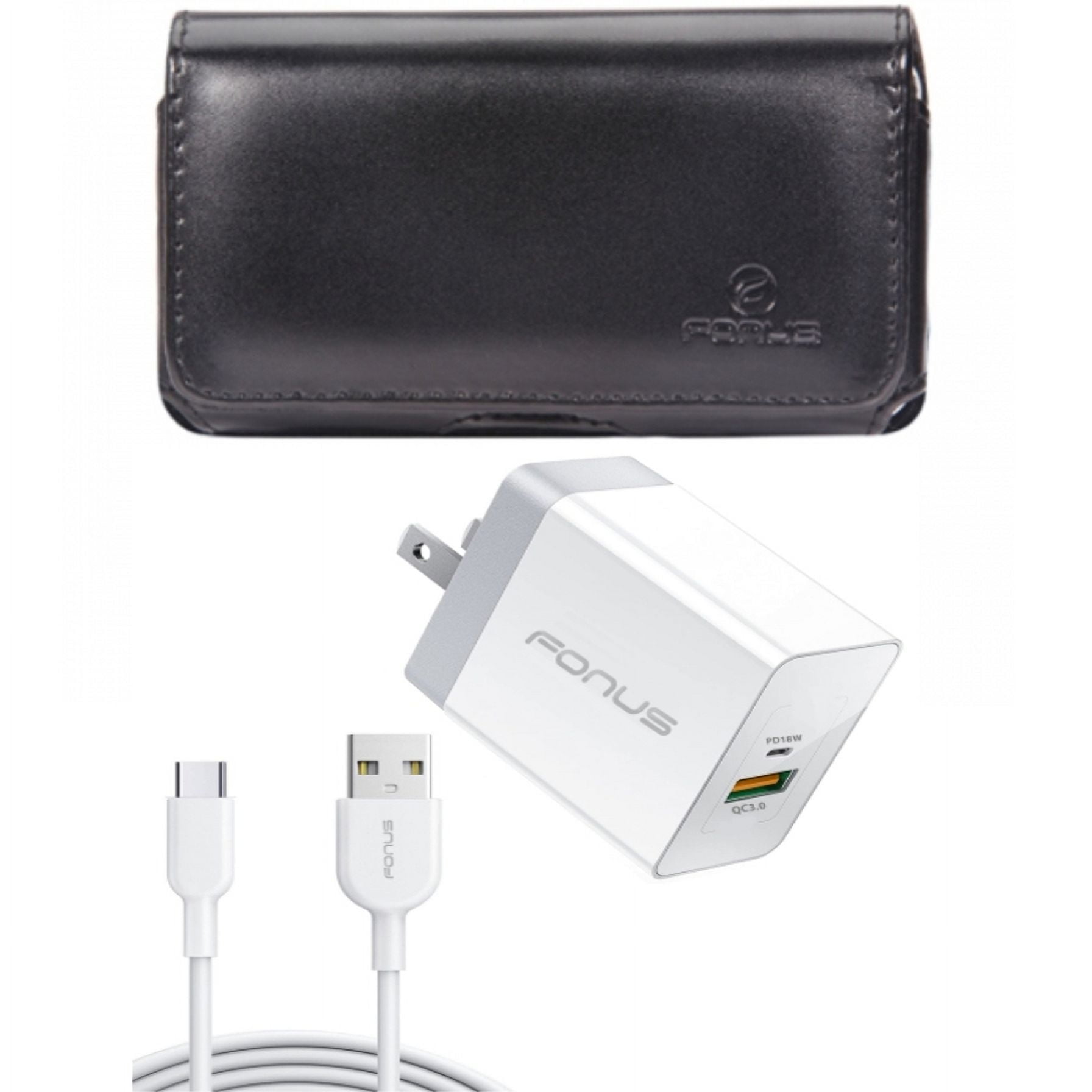 Case Belt Clip & 36W PD Home Charger for iPhone 15 Pro Max - Leather ...