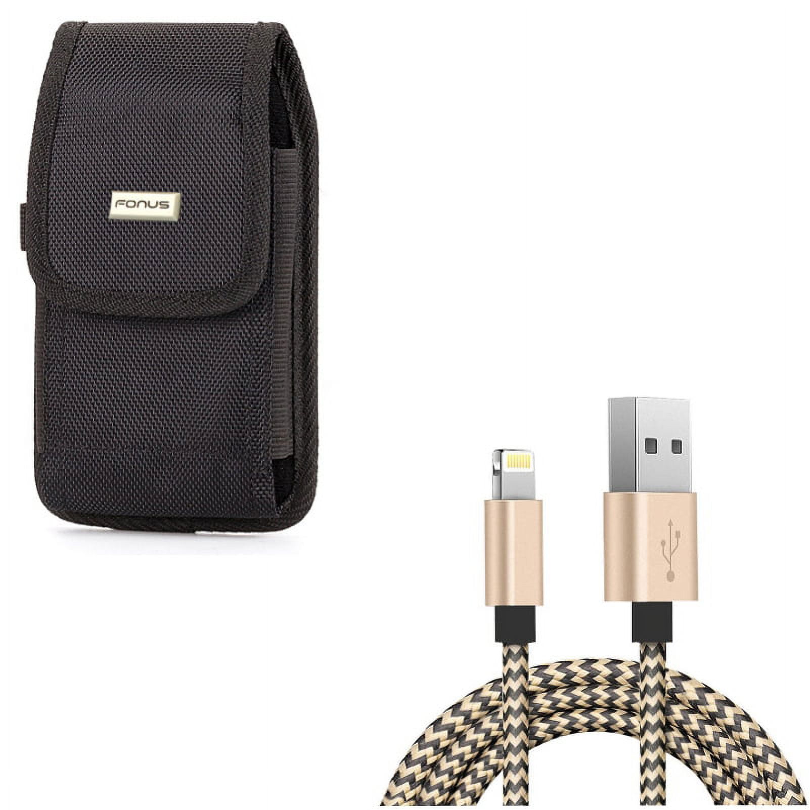 Case Belt Clip w USB Cable for iPhone 8/7/6S/6 - Rugged Holster Canvas ...