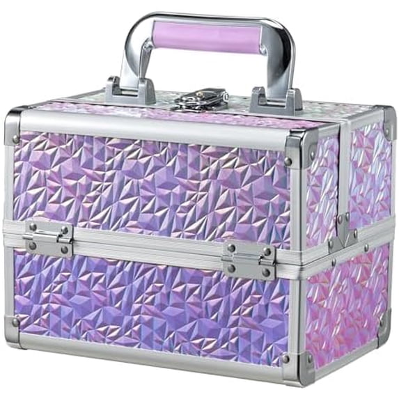 Case Case Organizer Portable Box Storage with 2 Trays Mirror Locking ...