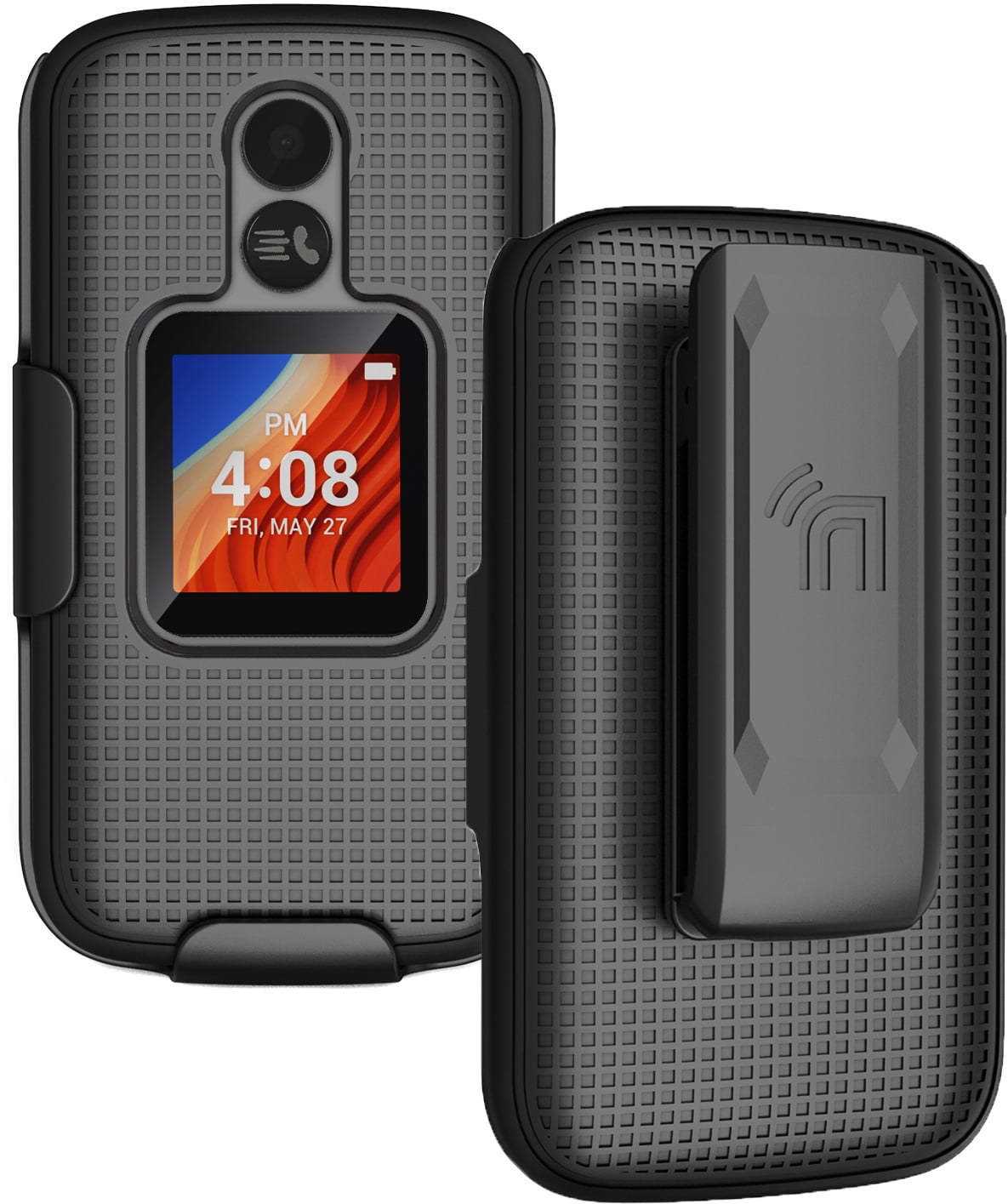 Case with Clip for Alcatel TCL Flip 2 Phone, Nakedcellphone [Grid ...