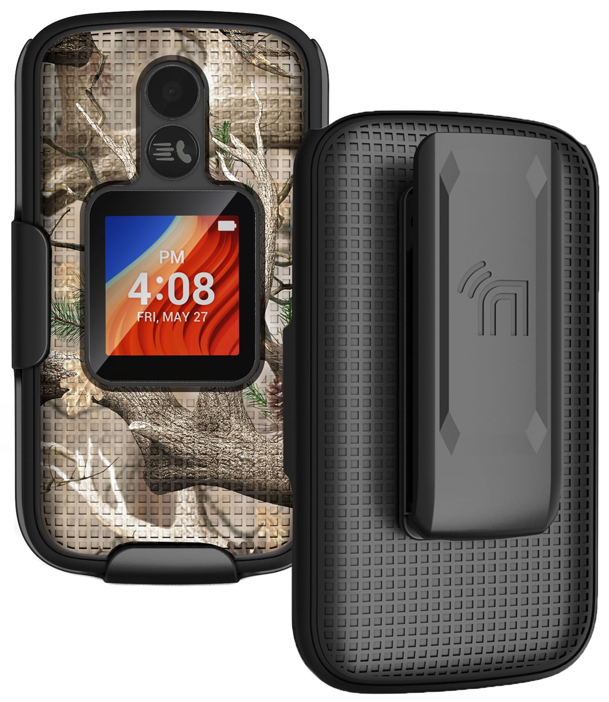 Case with Clip for Alcatel TCL Flip 2 Phone, Nakedcellphone [Outdoor ...