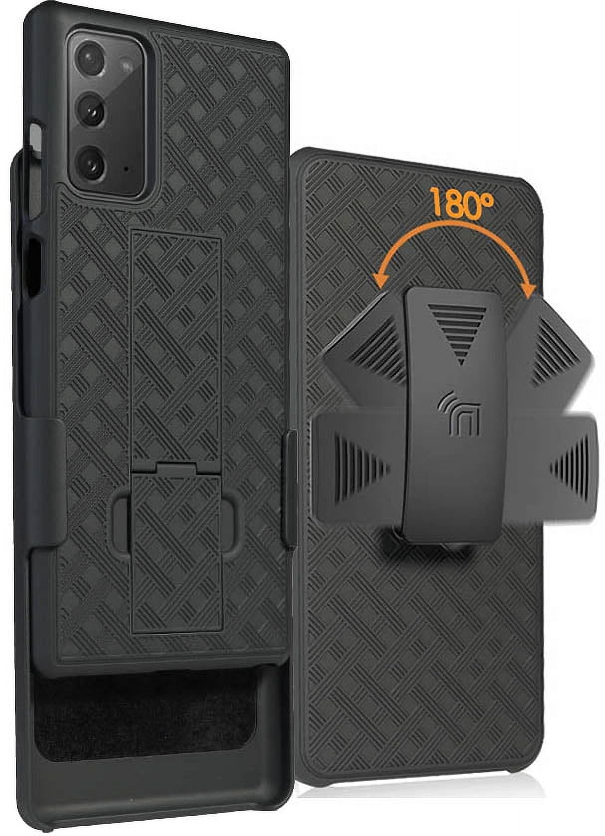 Case with Clip for Galaxy Note 20, Nakedcellphone [Black Tread ...