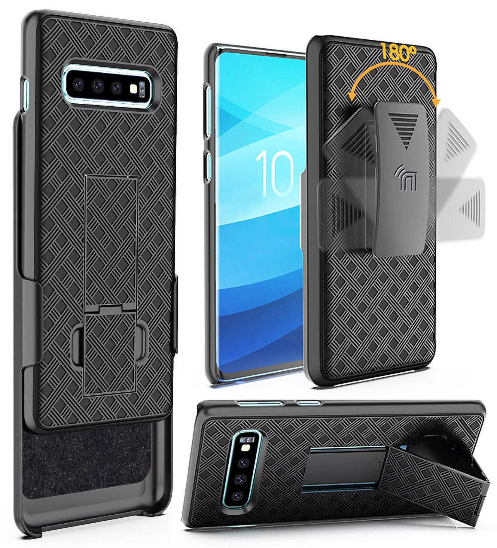 Case with Clip for Galaxy S10 Plus, Nakedcellphone Kickstand Cover with ...