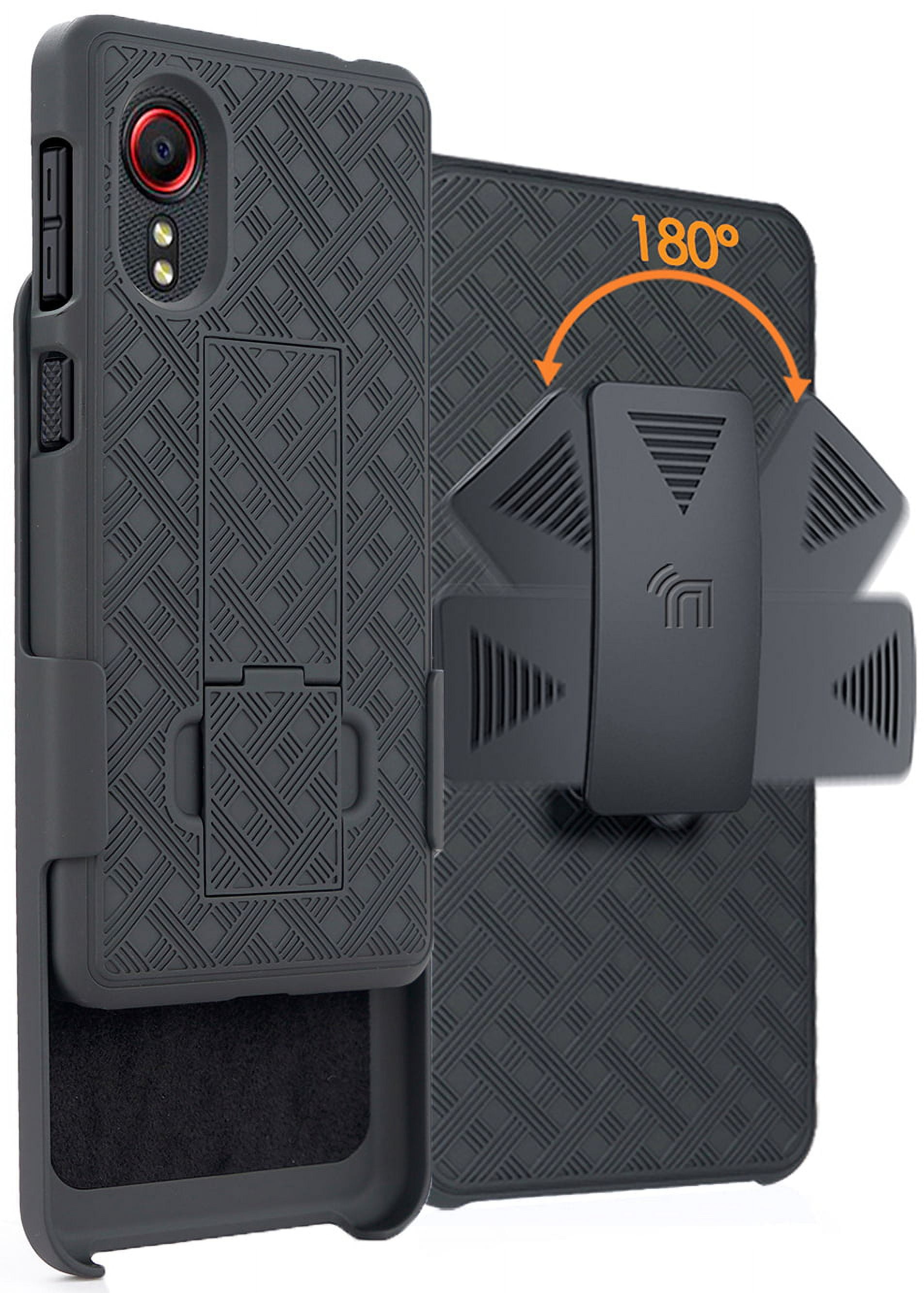 Case and Clip for Galaxy XCover 5, Nakedcellphone [Black Tread ...