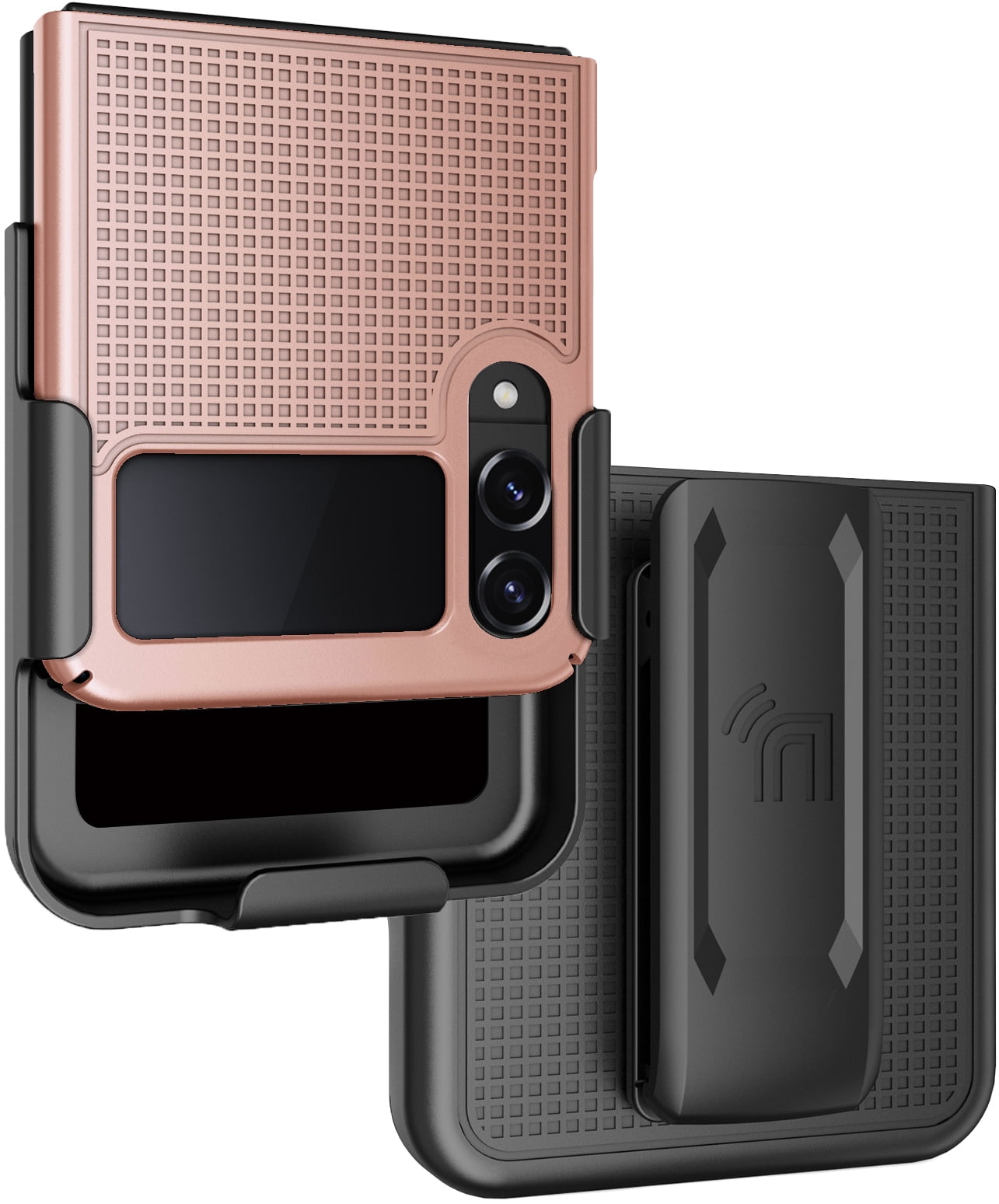 Case with Clip for Galaxy Z Flip 4 5G, Nakedcellphone [Grid Texture ...