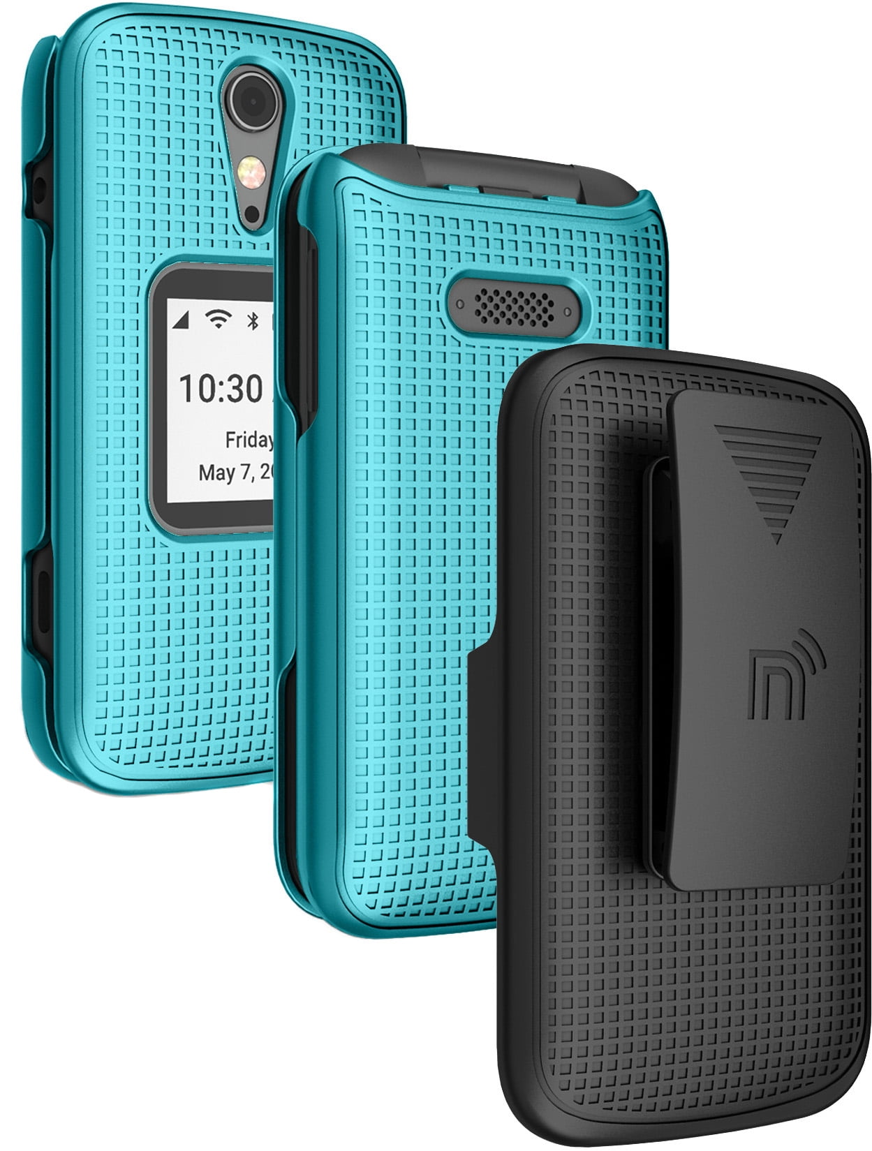 Case with Clip for Jitterbug Flip2, Nakedcellphone [Grid Texture] Hard ...