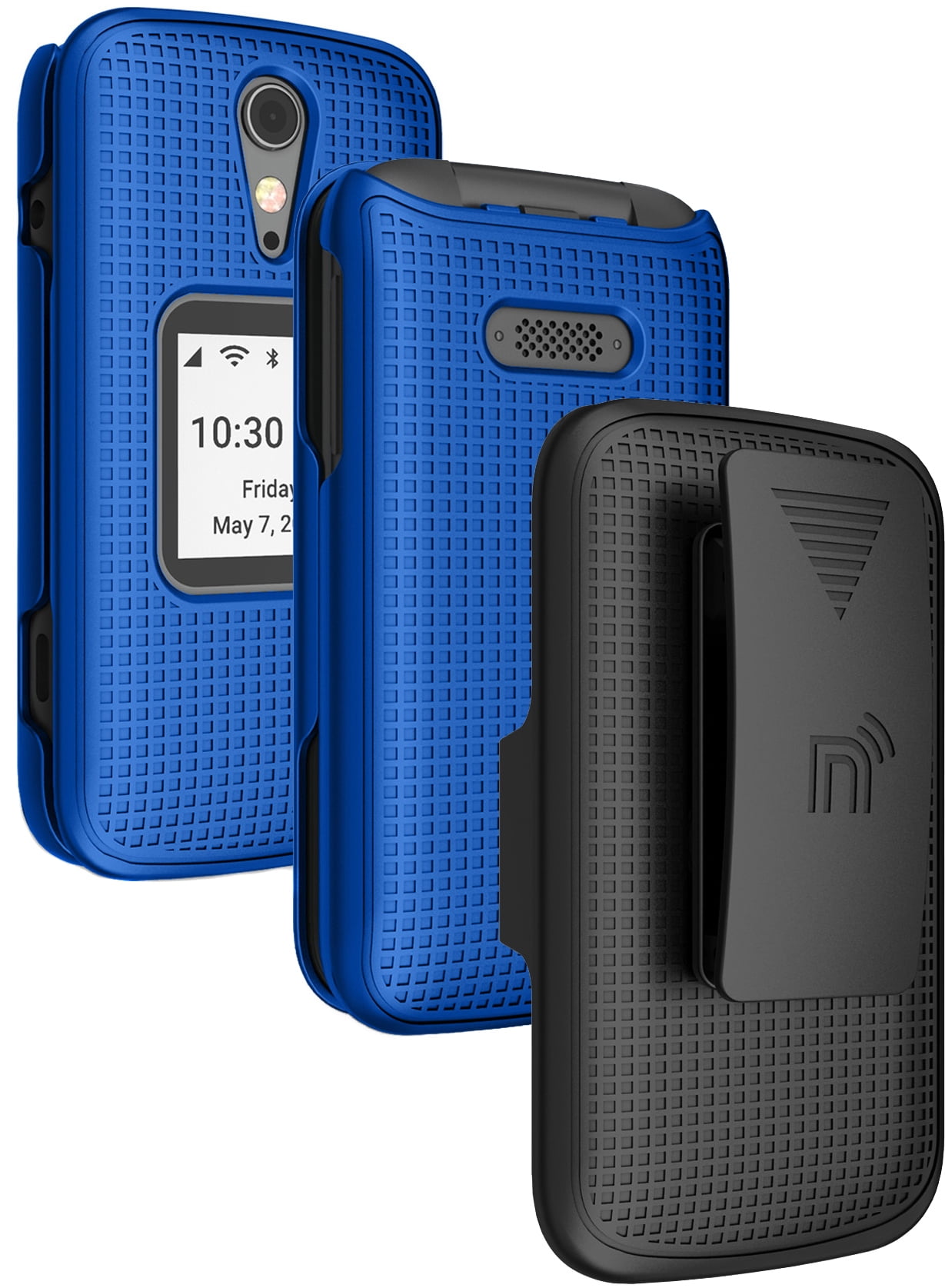 Case with Clip for Jitterbug Flip2, Nakedcellphone [Grid Texture] Hard ...