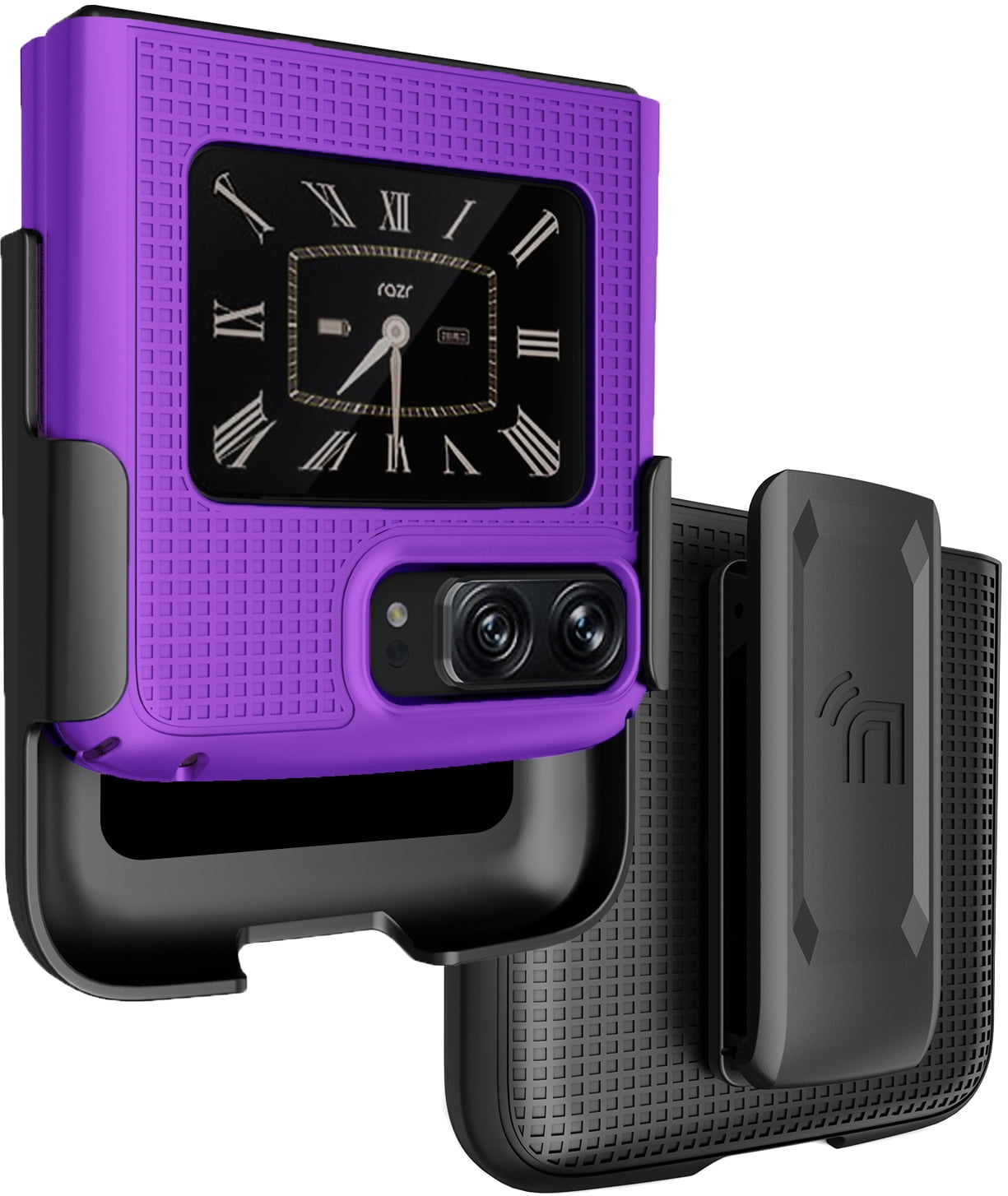Case with Clip for Motorola RAZR 2022 Flip Phone, Nakedcellphone [Grid ...