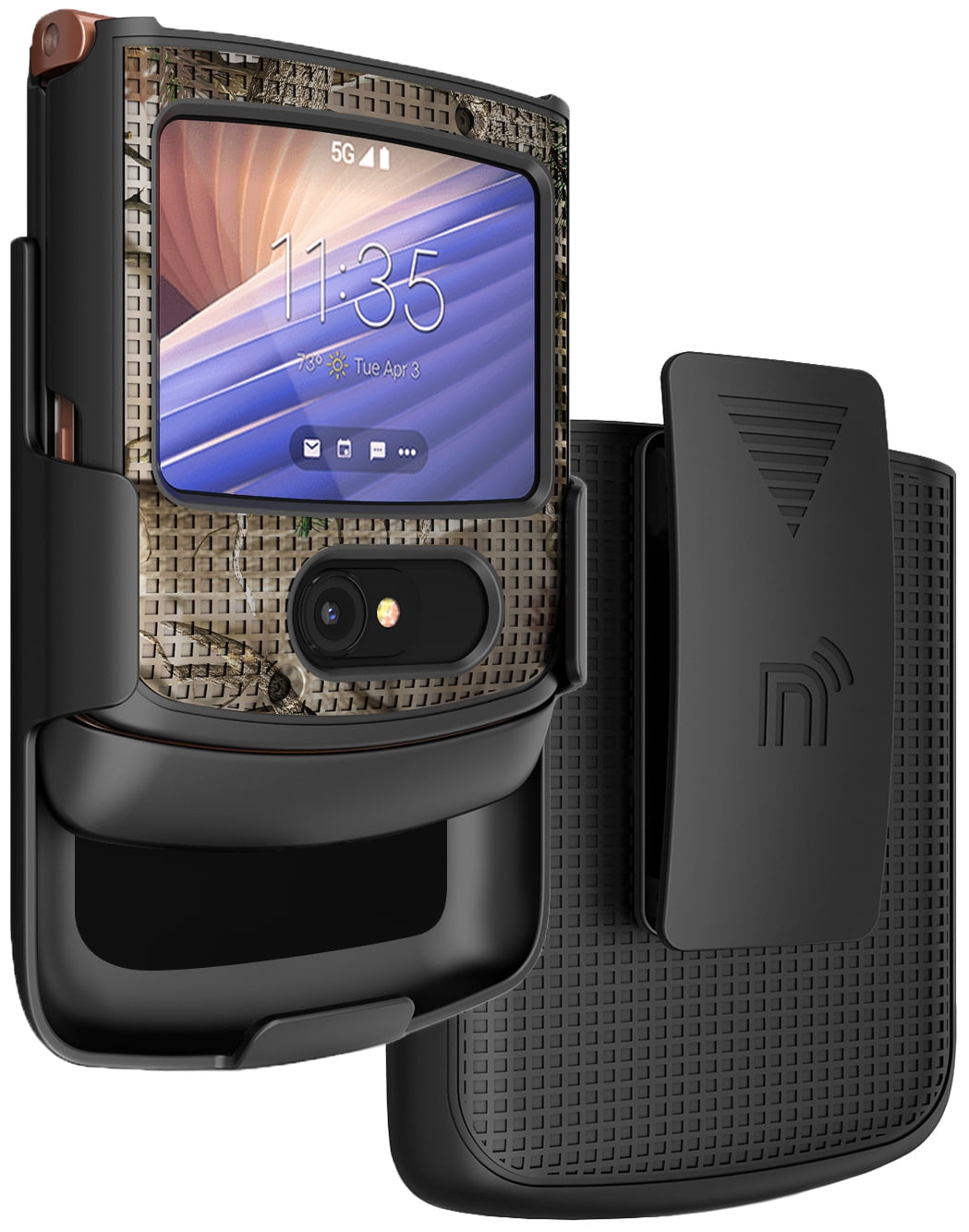 Case with Clip for Motorola RAZR 5G Flip Phone, Nakedcellphone [Outdoor ...