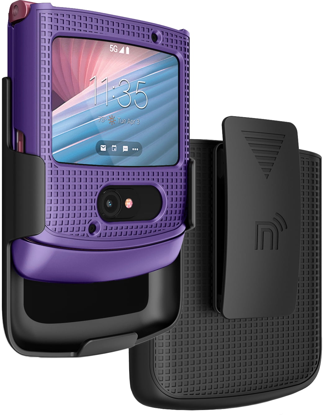 Case with Clip for Motorola RAZR 5G Flip Phone, Nakedcellphone [Purple ...